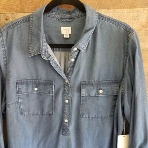 a new day | Tops | A New Day Denim Chambray Shirt Sz Xxl Nwt | Poshmark